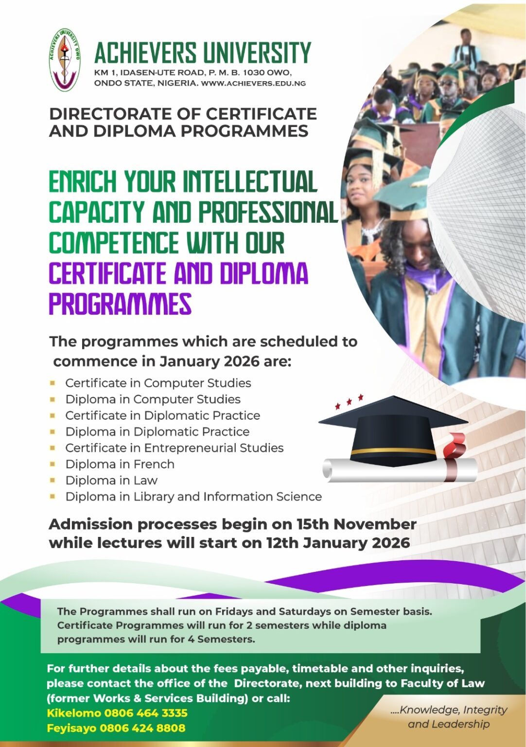 Achievers University Opens Registration for Certificate and Diploma ...